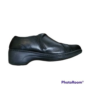 Clarks | Shoes | Clarks Collection Soft Cushion Black Clogs With Zip ...
